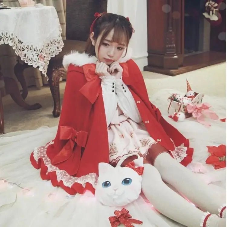 Crimson Red Lolita Winter Jacket Now in Stock org New – Cosparty