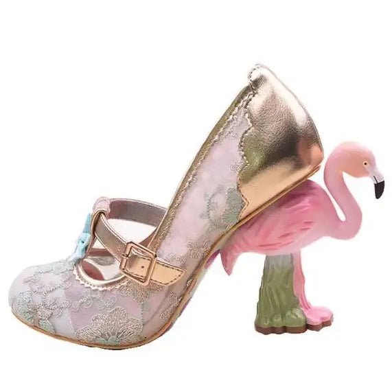 Luxury Pink Flamingo Platform Heels in Vegan Leather – Cosparty