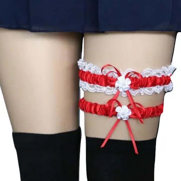 Ruffled Vegan Garter Belt Set with Chiffon and Lace – Cosparty